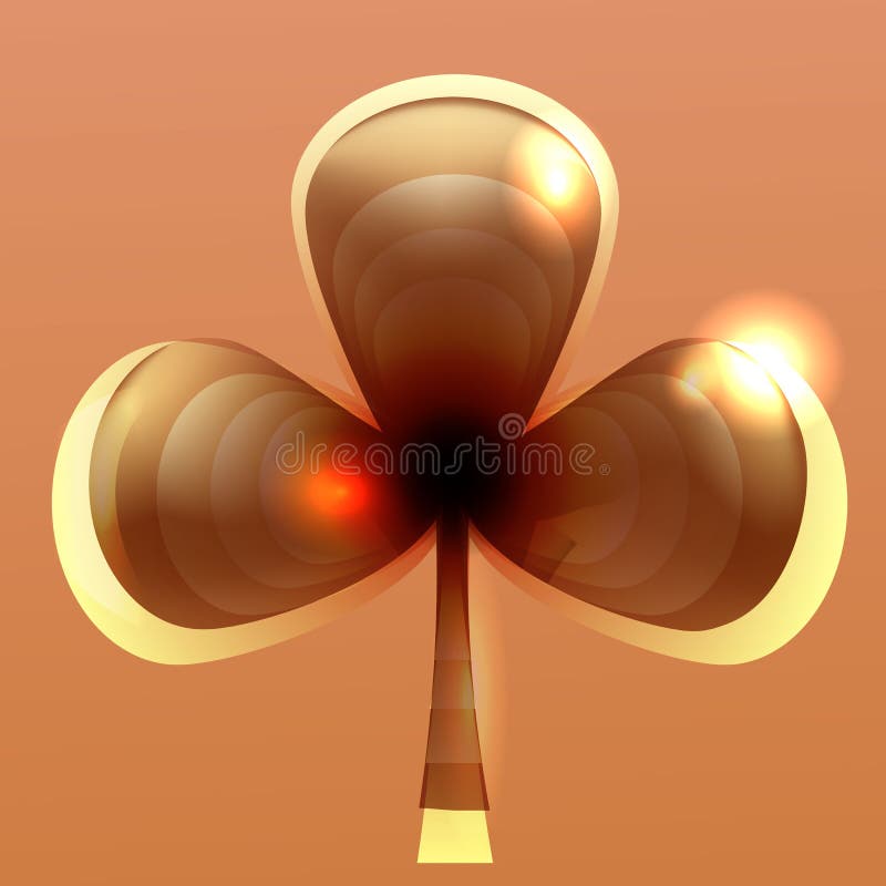 Gold clover stock vector. Illustration of gift, shadow - 92898978