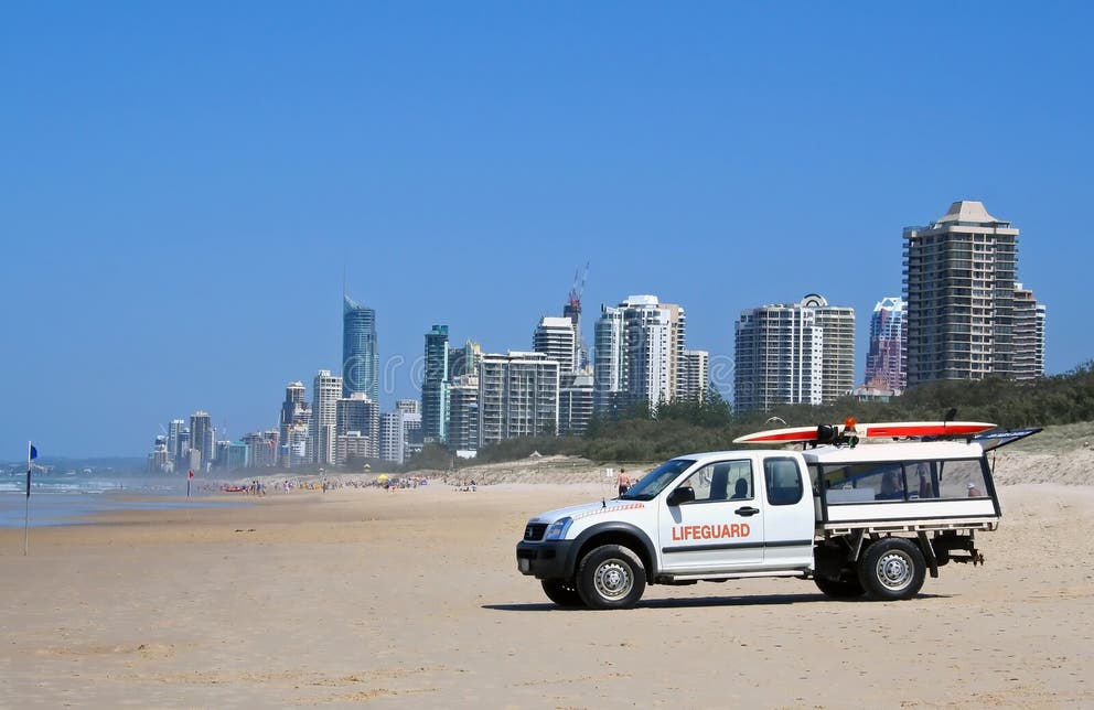 Gold Coast Lifeguard stock photo. Image of peaceful, cars - 4827022