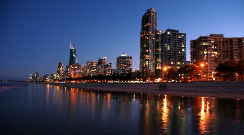 Gold Coast Night stock image. Image of sand, water, fresh - 4371397