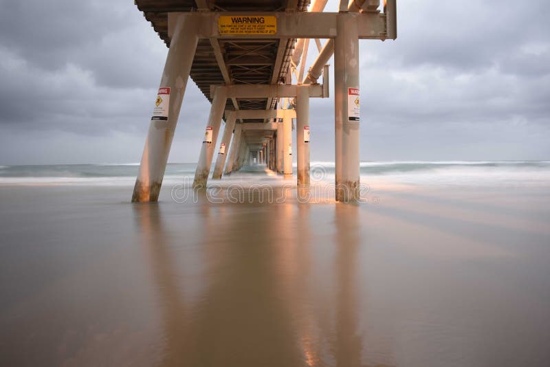 Gold Coast Sand Pumping Jetty on a Moody Morning Stock Photo - Image of ...