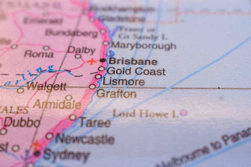 Gold Coast on the World Map-Geo Political Map Stock Illustration ...