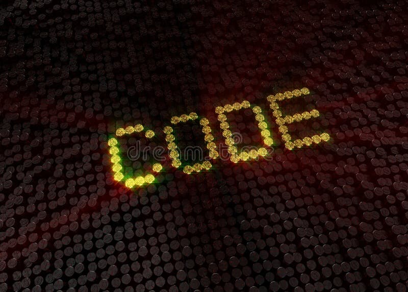 Gold Code Word with Digital Background Stock Photo - Image of data ...