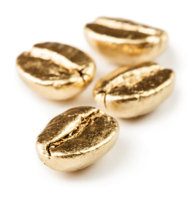 Gold Coffee Beans Falling Down Stock Image - Image of gold, dark: 37562943