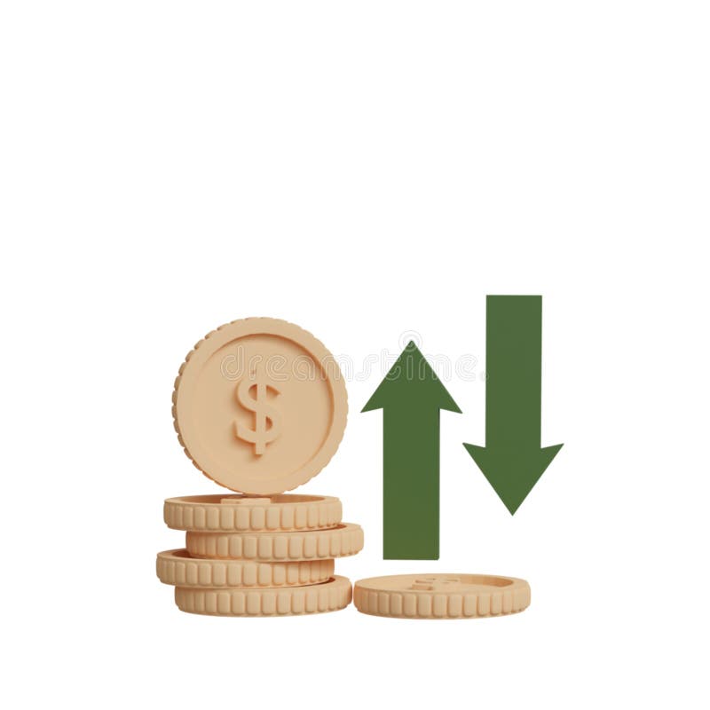 Gold Coin with Arrows. Financial Business Concept Stock Illustration ...