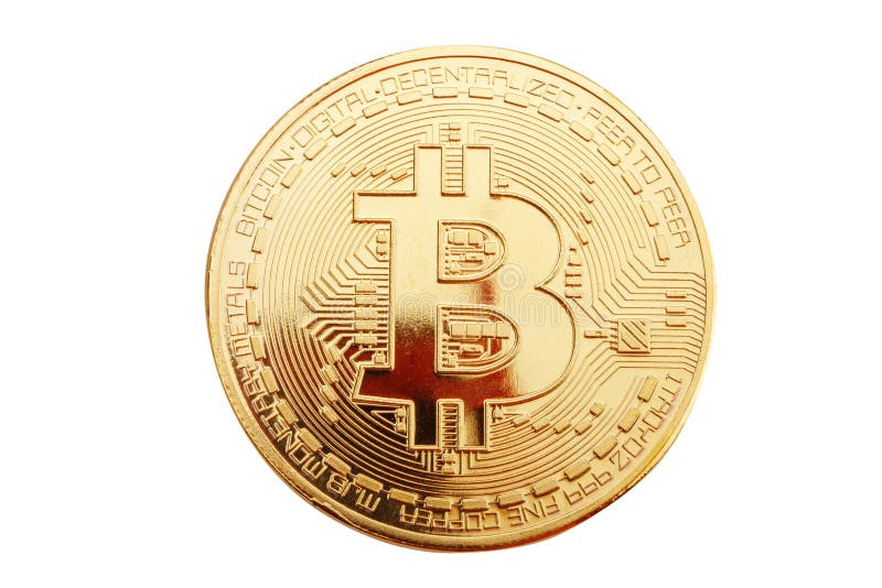 Bitcoin on White Background Stock Photo - Image of coin, isolated ...