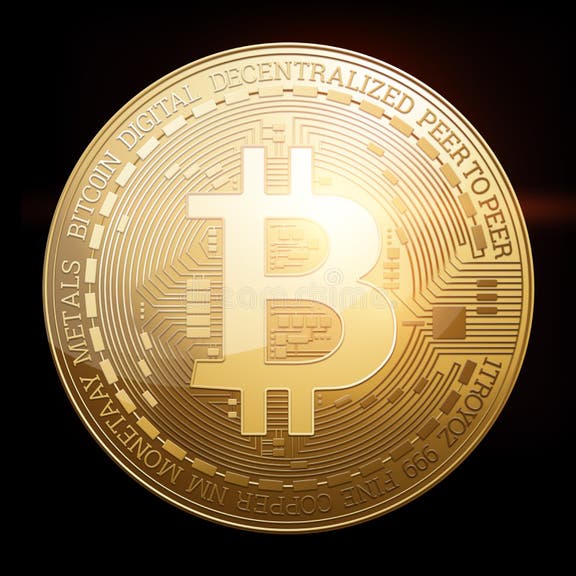 Gold Coin Bitin on Black Background Isolate Creative Background ...