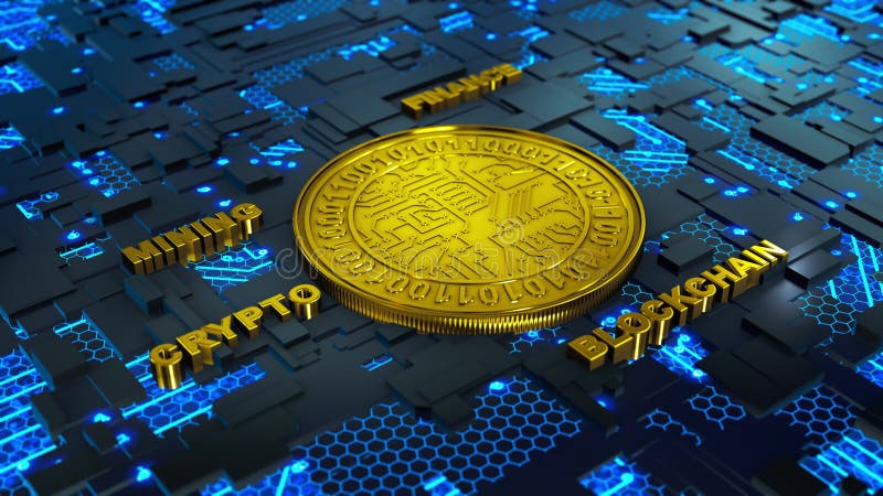 Gold Coin on a Circuit Board Stock Footage - Video of network, blue ...