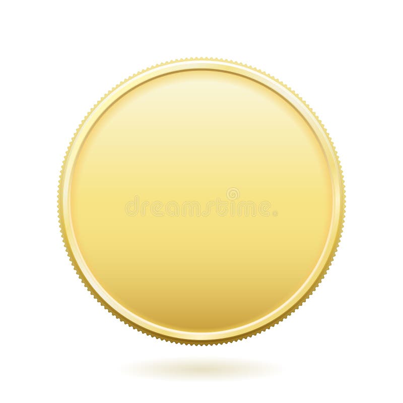 Gold Coin with Copy Space stock illustration. Illustration of award ...