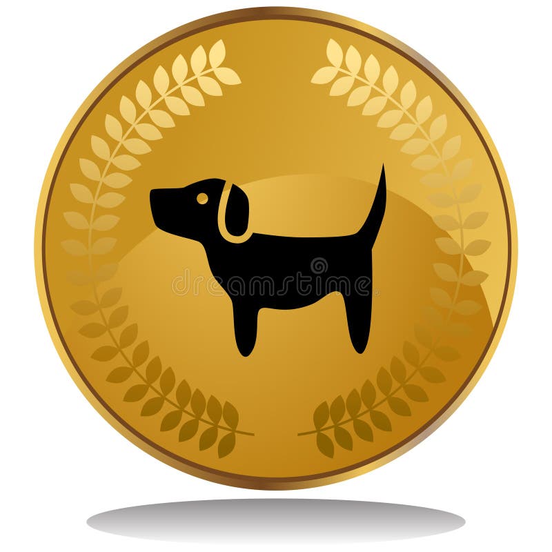Gold Coin - Dog stock vector. Illustration of clipart - 10193212