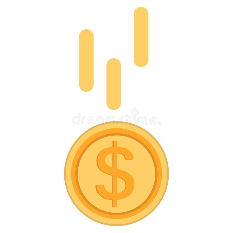 Gold Coin Falling Vector Sign Stock Vector - Illustration of gamble ...