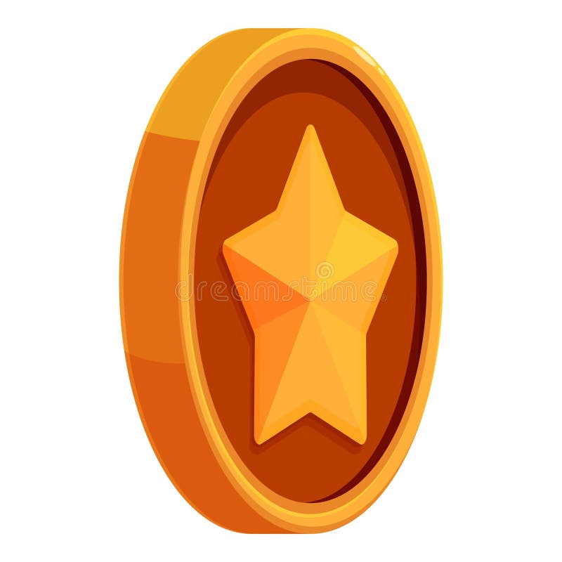 Gold Coin Featuring a Star Embossed on Its Face Stock Vector ...