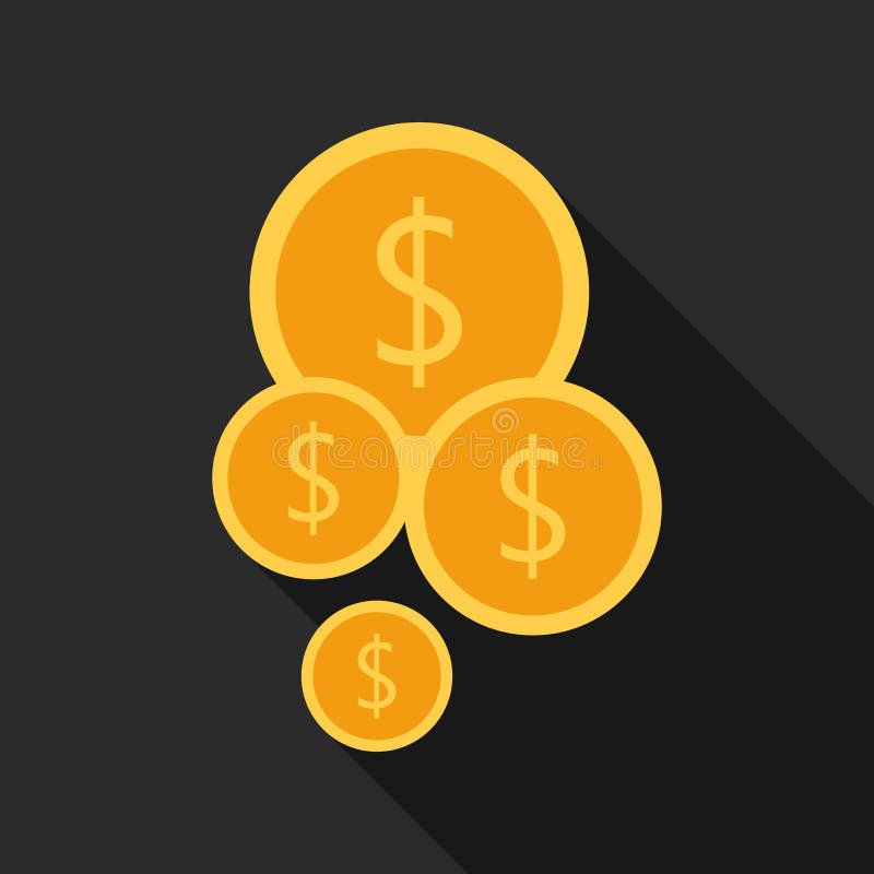 Gold Coin Flat Icon stock vector. Illustration of graphic - 142246750