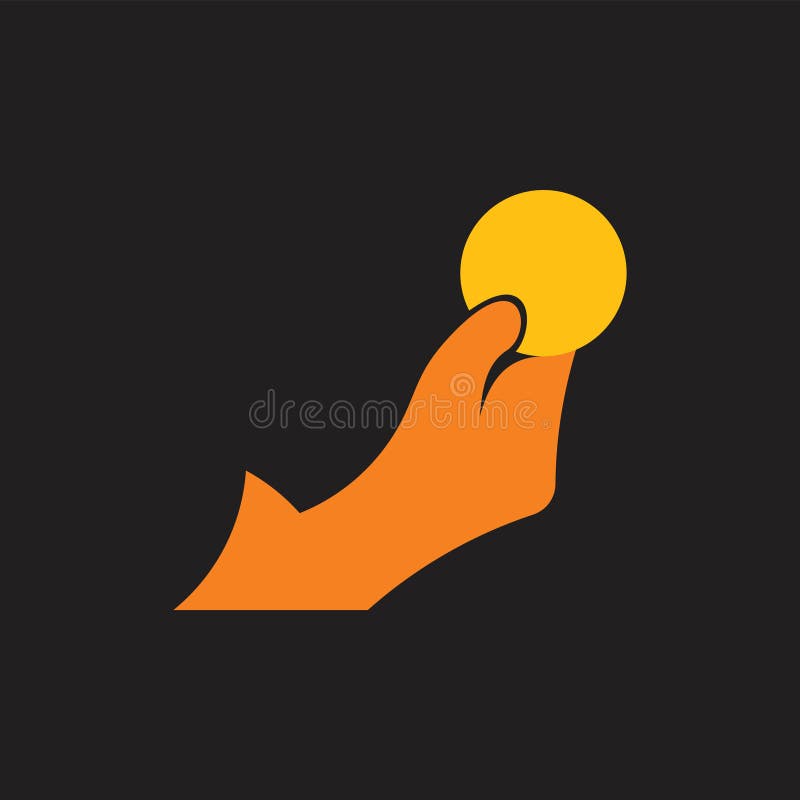 Gold Coin in Hand Symbol Logo Vector Stock Vector - Illustration of ...