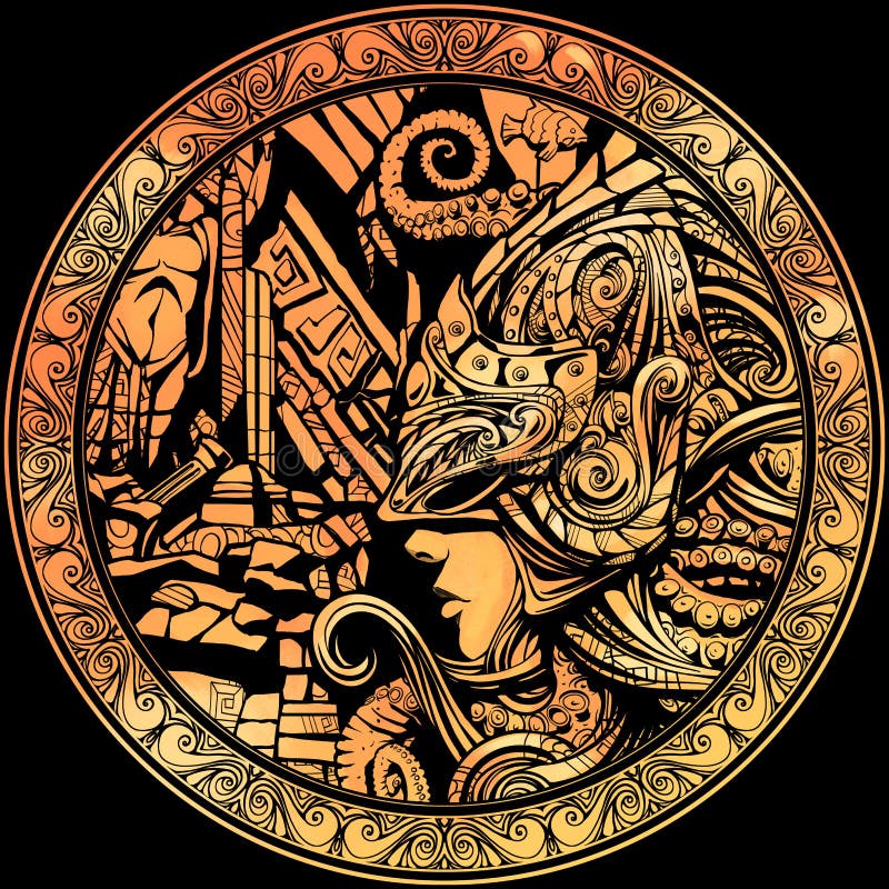 Gold Coin with the Image of a Knight Stock Illustration - Illustration ...