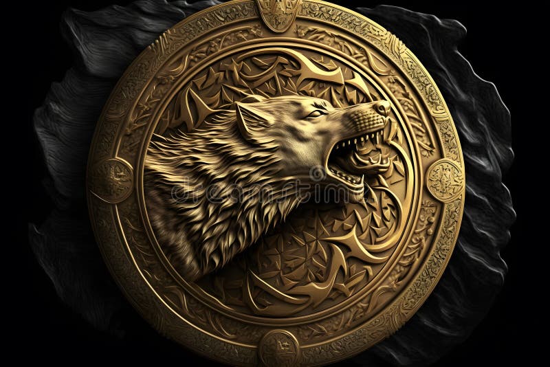Gold Coin with the Image of a Wolf. Neural Network AI Generated Art ...