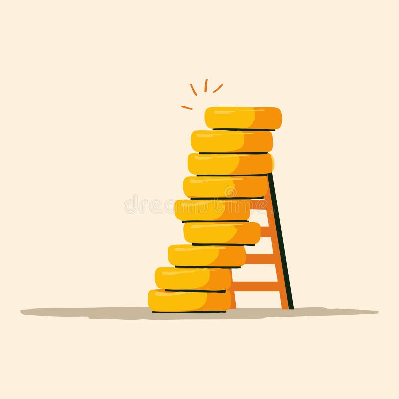 Coin Stack Step Staircase Stock Illustrations – 109 Coin Stack Step ...