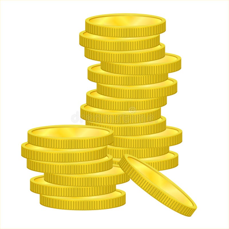 Money Stack Color Illustration on White Isolated Background. Stock ...