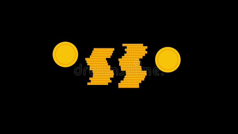 Gold Coin Pile Stack Icon Animation Loop Video Transparent Background ...