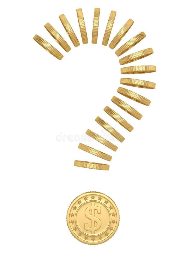 Gold Question Mark and White Question Marks. 3D Illustration. Stock ...