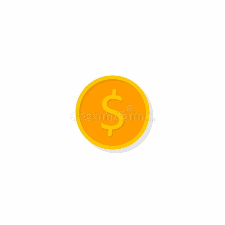 Gold Coin Shadow Icon Vector Isolated Stock Vector - Illustration of ...