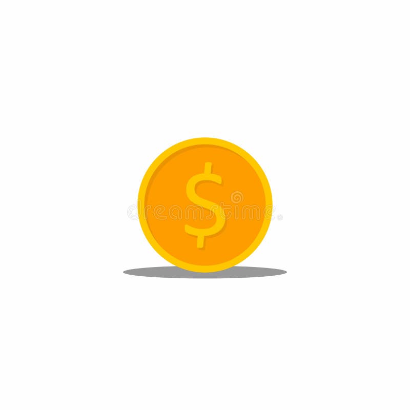 Gold Coin Shadow Icon Vector Isolated Stock Vector - Illustration of ...