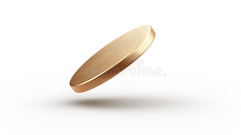 Gold Coin Spinning in Mid-air with a Smooth and Reflective Surface on a ...