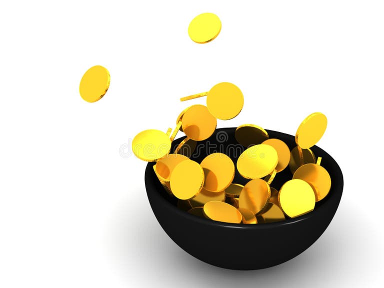 Gold Coin Splash Bowl Stock Illustrations – 2 Gold Coin Splash Bowl ...