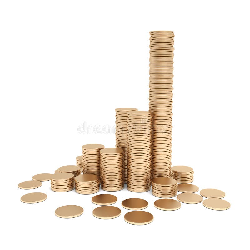 Gold coin stack stock illustration. Illustration of calculations - 21555663