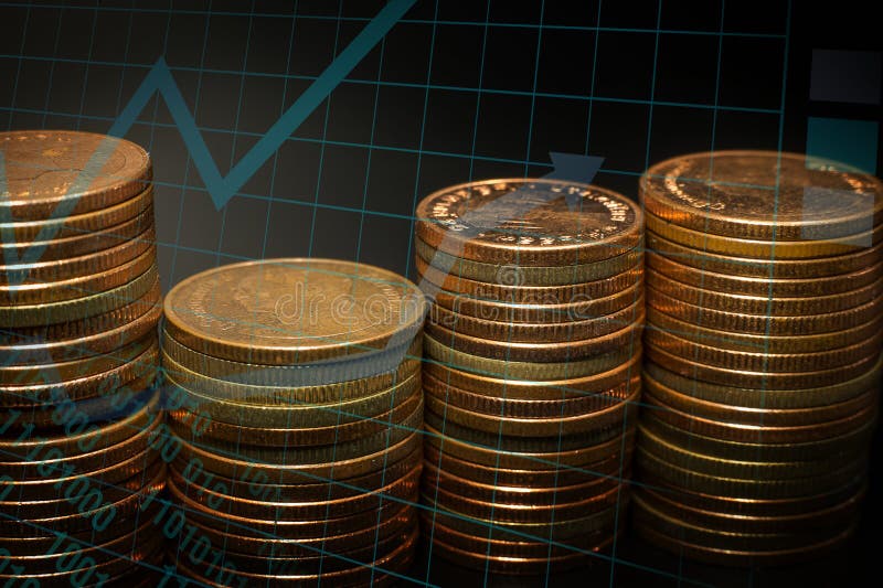 The Gold Coin Stack Chart for Business Idea Concept Image Stock Image ...