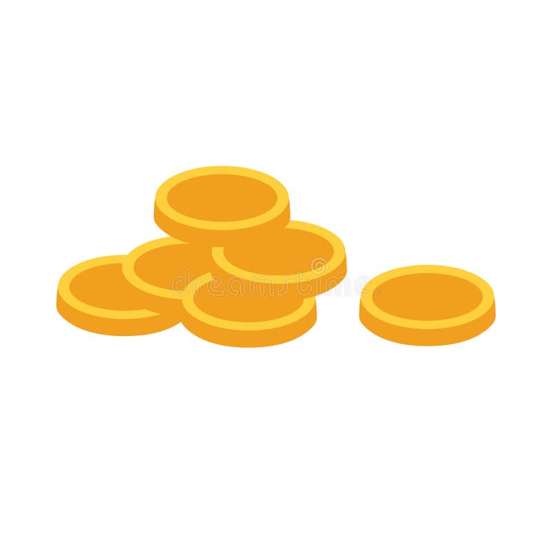 Stack of Golden Coins Vector Illustration, Gold Coin Pile Clip Art ...