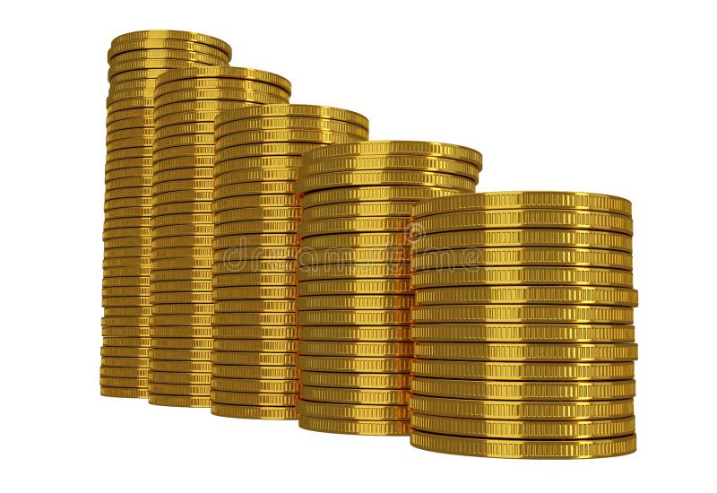 Gold coin stack stock illustration. Illustration of wealth - 260716149