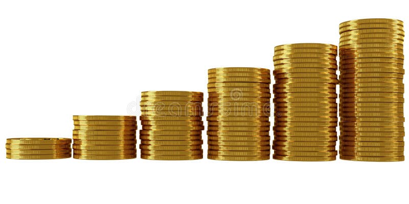 Gold coin stack stock illustration. Illustration of money - 260716157