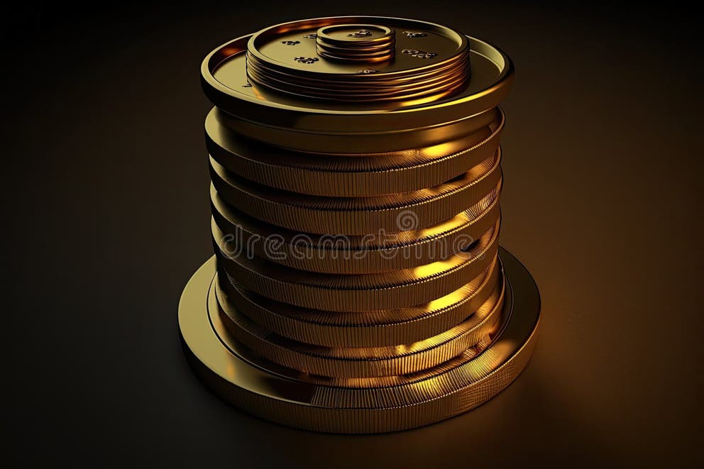 A gold coin tower stock illustration. Illustration of expensive - 271824986