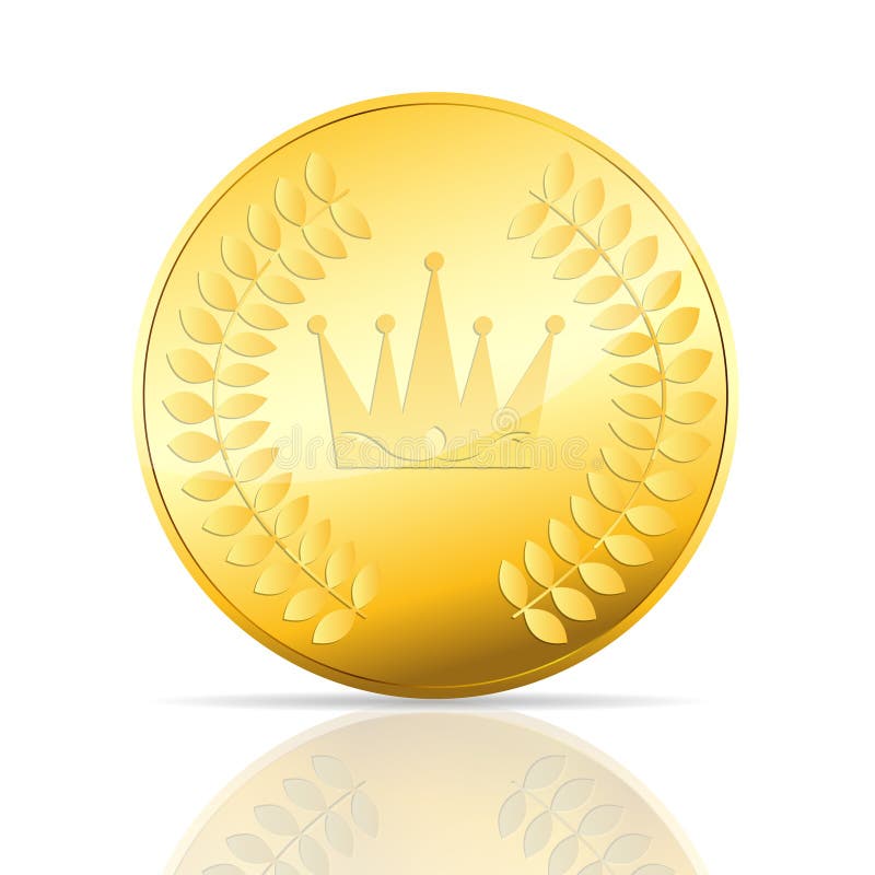 Gold Coin Vector Illustration on White Stock Vector - Illustration of ...