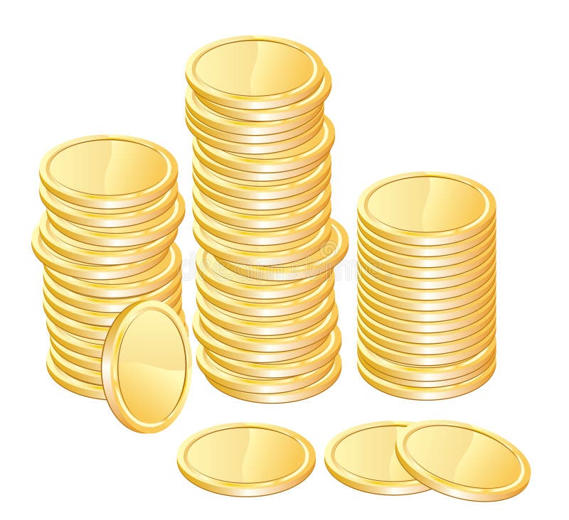 Gold Coin, Four Monetary Unit Vector Stock Vector - Illustration of ...
