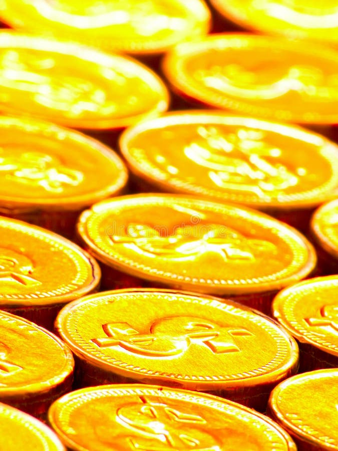 Gold coins stock image. Image of coins, candy, food, objects - 20342223