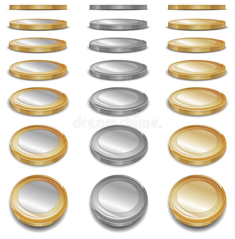 Spinning Coins Animation for Game Stock Vector - Illustration of ...