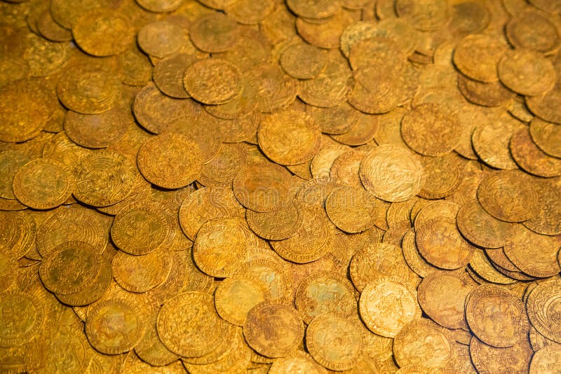 Gold Coins As A Background Or Texture Stock Photo - Image of macro ...