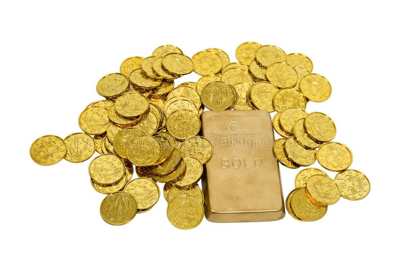 Gold Coins and Bar stock image. Image of loot, rare, booty - 11273521