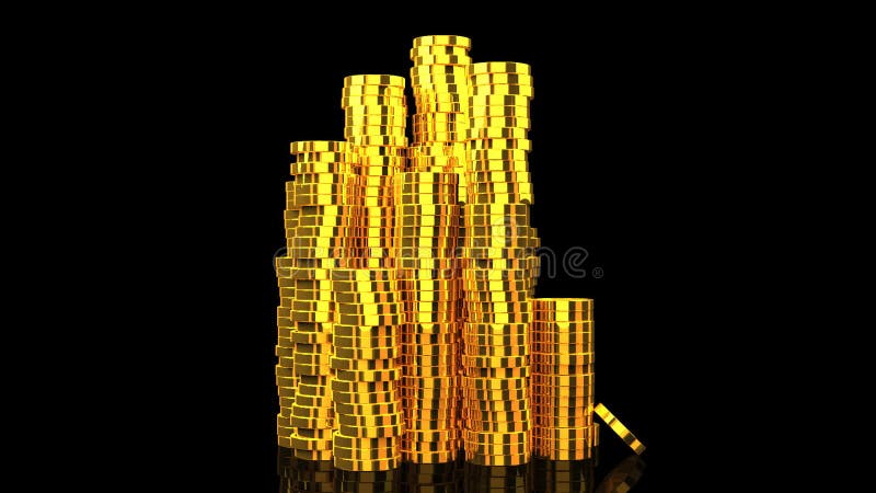 Gold Coins on Black Background Stock Video - Video of victory, coin ...