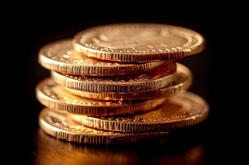 Gold Coins on Black Background,realistic Photography, AI Generated ...