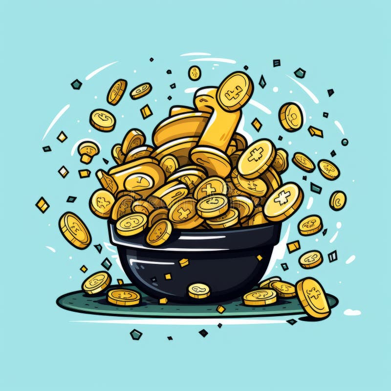 Coins in a Bowl Isolated on White Background, Money Concept Stock ...