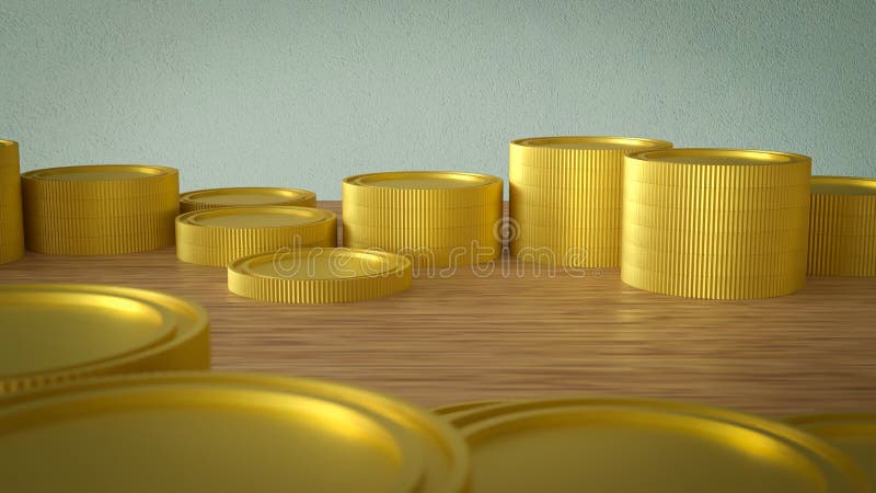 The Gold Coins for Business Concept 3d Rendering Stock Illustration ...
