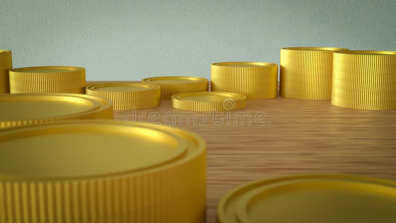 The Gold Coins for Business Concept 3d Rendering Stock Illustration ...