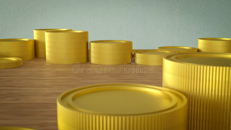 The Gold Coins for Business Concept 3d Rendering Stock Illustration ...