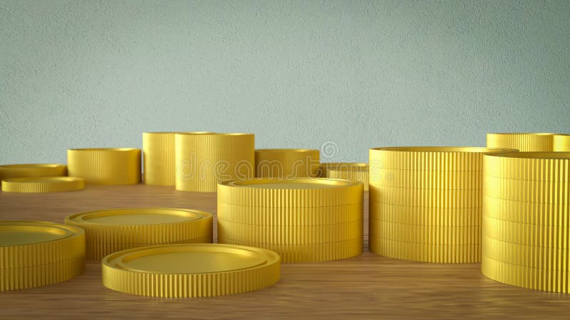 The Gold Coins for Business Concept 3d Rendering Stock Illustration ...