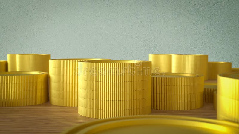 The Gold Coins for Business Concept 3d Rendering Stock Illustration ...
