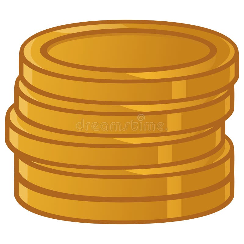 Gold Coins Cash Money Piles Vector Illustration Stack Stock Vector ...