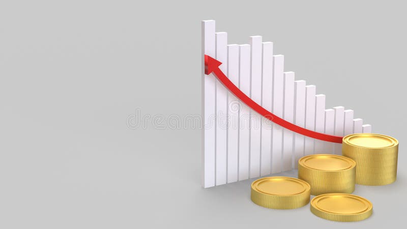 The Gold Coins and Chart for Business Concept 3d Rendering Stock ...