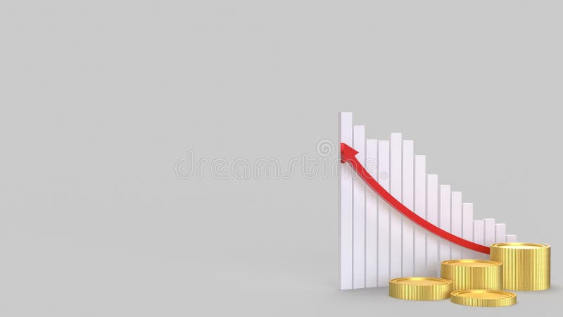 The Gold Coins and Chart for Business Concept 3d Rendering Stock ...